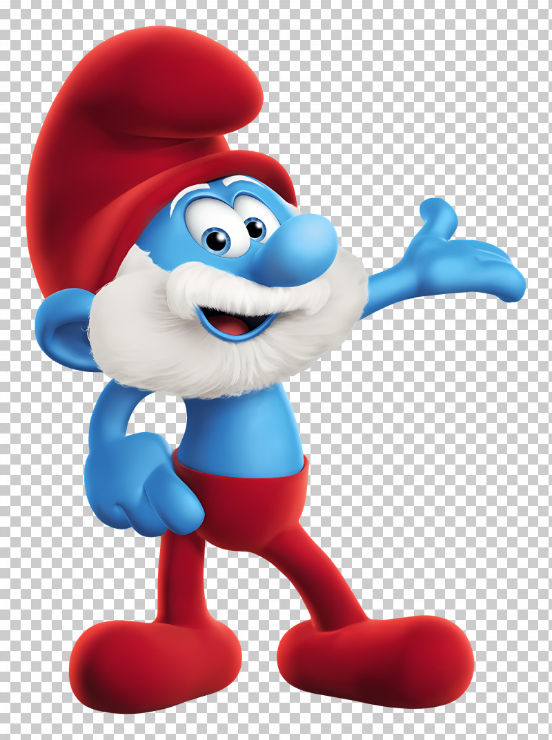 Papa Smurf - Blue Cartoon Character With Red Hat PNG, Clipart ...