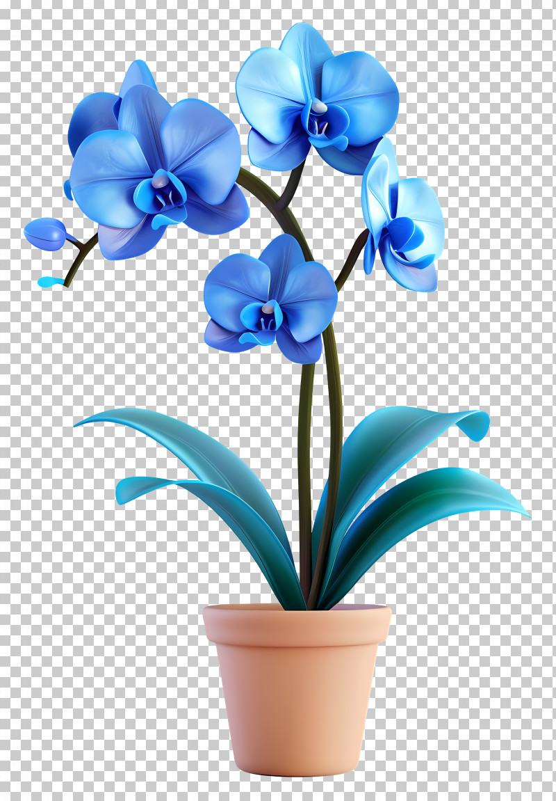 Blue Orchid - Blue Orchid In Pot Illustration PNG, Clipart, Blue Orchid ...