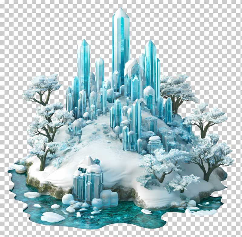 Icy World - Ice Crystal Castle In Winter Wonderland PNG, Clipart ...