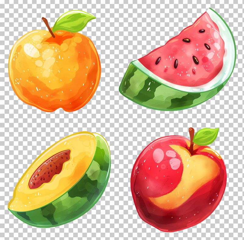 Fruits - Bright And Colorful Fruit Illustrations PNG, Clipart, Apple ...