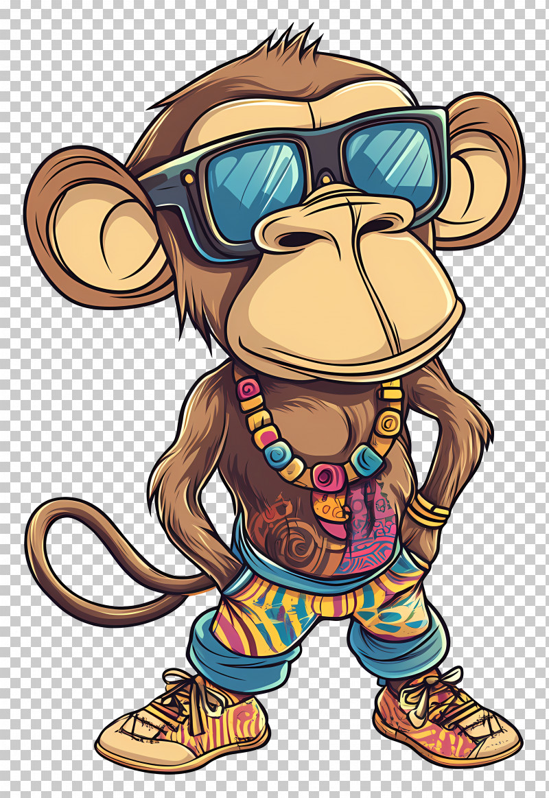 Cartoon Monkey - Cool Monkey With Sunglasses PNG, Clipart, Cartoon Monkey, Cool Monkey, Fashion ...