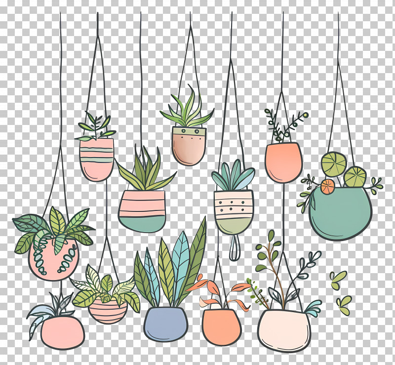 Houseplants Hanging - Illustration Of Hanging Potted Plants For Home ...