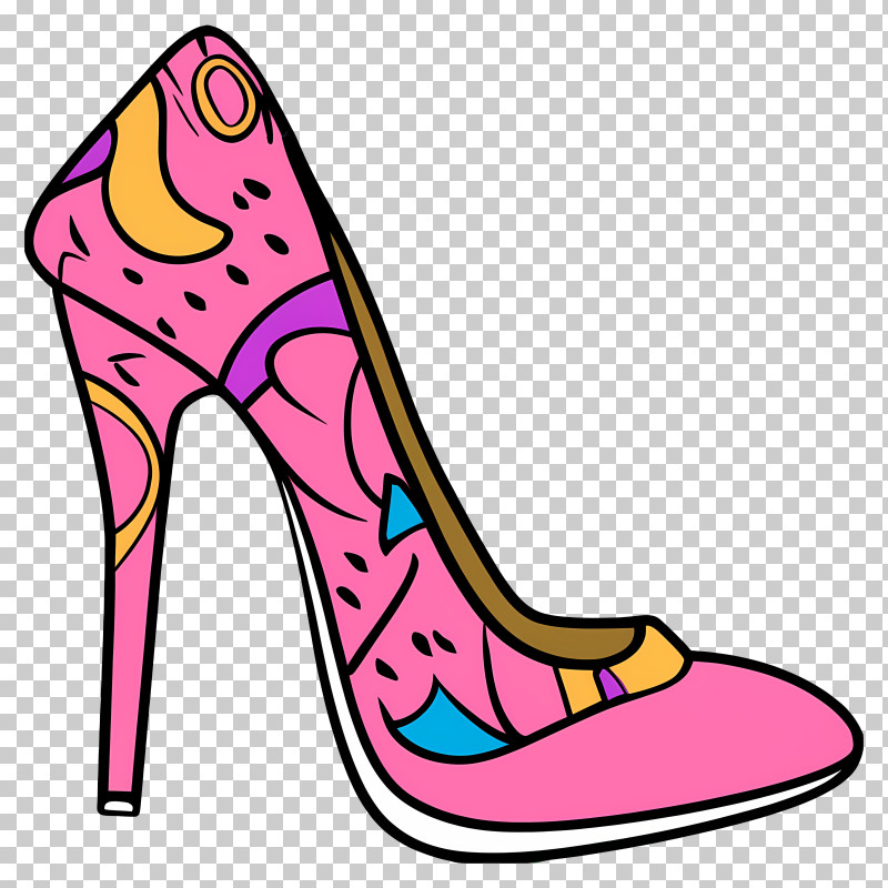 Cartoon - Patterned Pink High-Heeled Shoe PNG, Clipart, Cartoon, Casual ...
