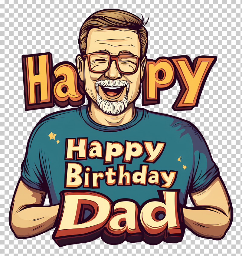 Happy Birthday Dad - Happy Birthday Dad Cartoon Illustration PNG ...