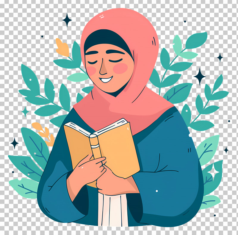 Hijabi Female Teacher - Woman Reading A Book PNG, Clipart, Book ...