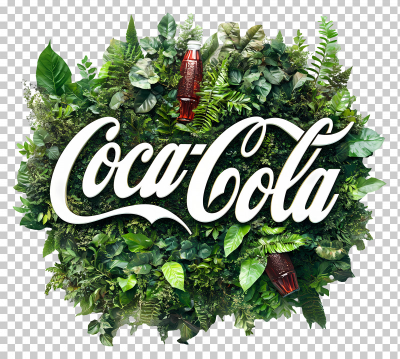 Coca Cola Logo - Coca-Cola Logo With Greenery PNG, Clipart, Advertising ...
