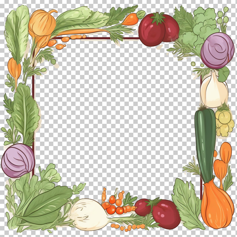 World Food Day - Illustrated Vegetable Frame For Food Design PNG ...