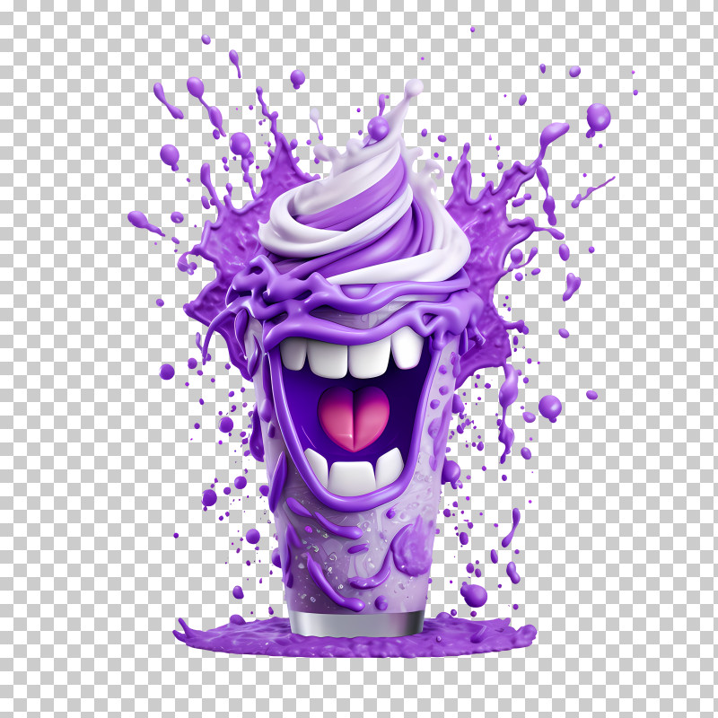Grimace Shake - Creative Purple Splash With Animated Face Illustration ...