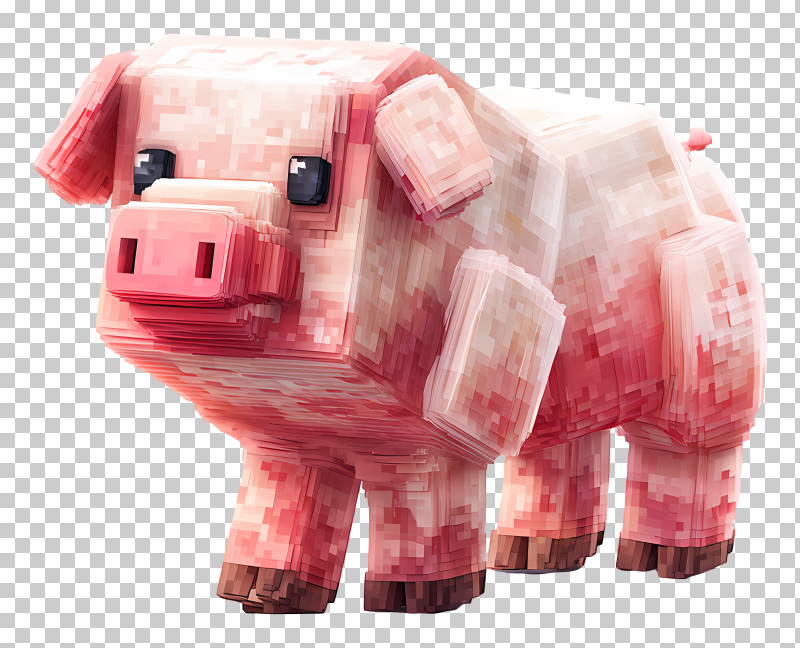 Minecraft Pig - Pixelated Pig From Video Game PNG, Clipart, 3d, Blocky ...