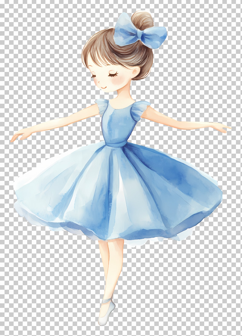 Ballet - Graceful Ballet Girl In Light Blue Dress PNG, Clipart ...