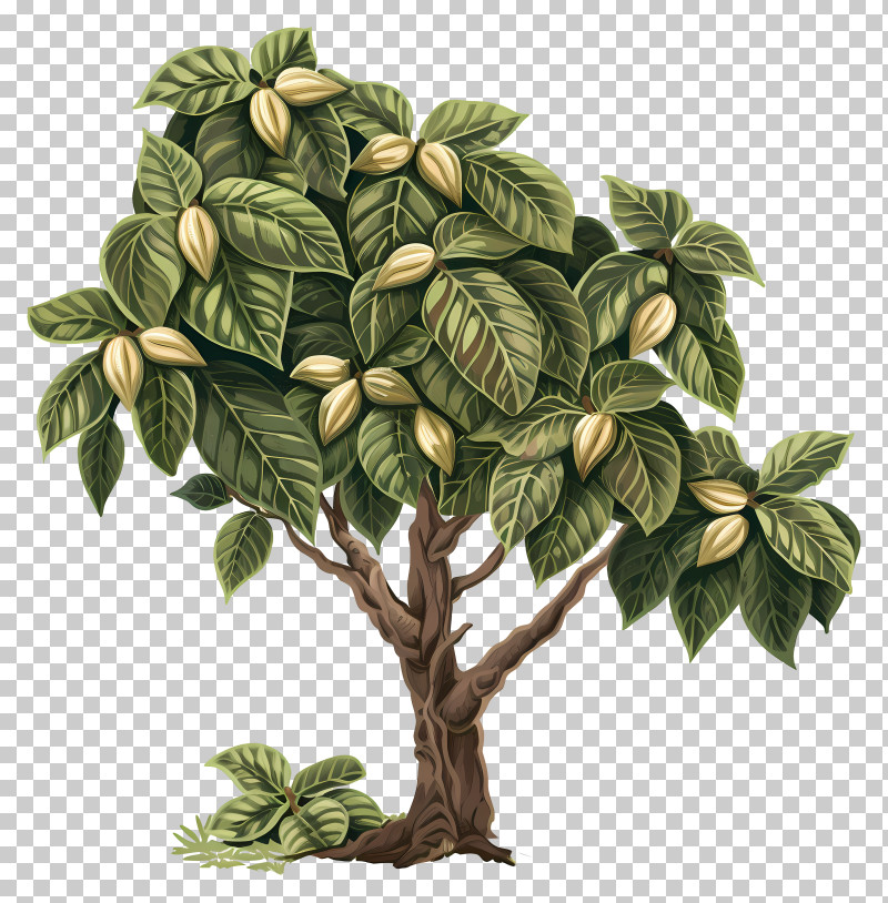 Full Cacao Tree - Cocoa Tree With Pods And Leaves PNG, Clipart, Bonsai ...