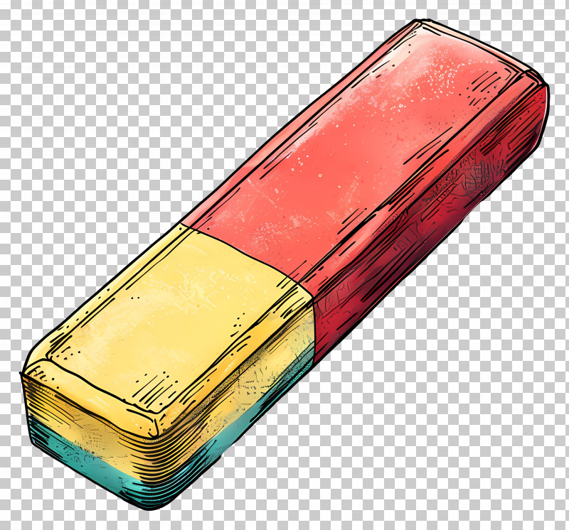 Eraser - Red And Yellow Eraser PNG, Clipart, Correction, Drawing ...