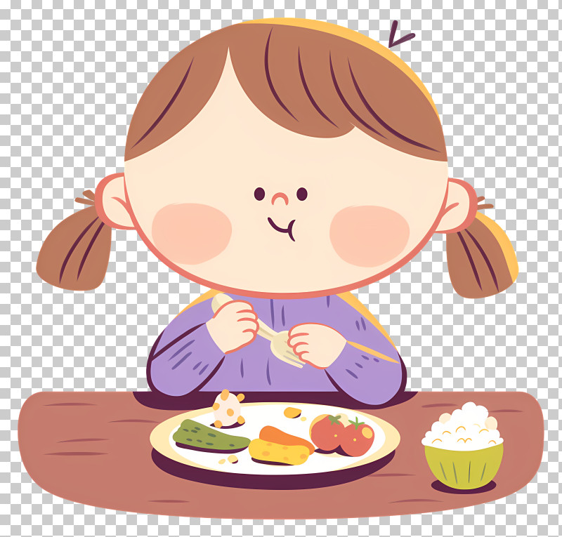 Cartoon Girl Eating - Girl Enjoying Her Meal PNG, Clipart, Cartoon Girl ...