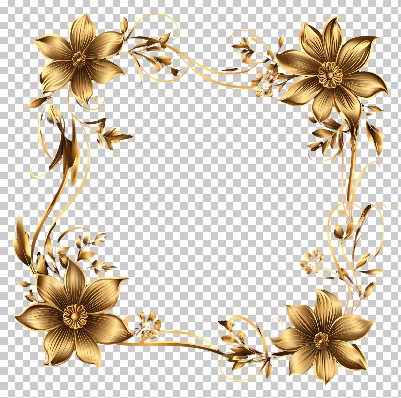 Square Gold Frame - Gold Floral Decorative Frame PNG, Clipart, Artistic ...