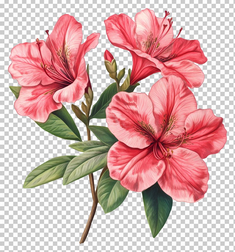 Azalea - Pink Azalea Flowers Illustration PNG, Clipart, Azalea, Bloom ...