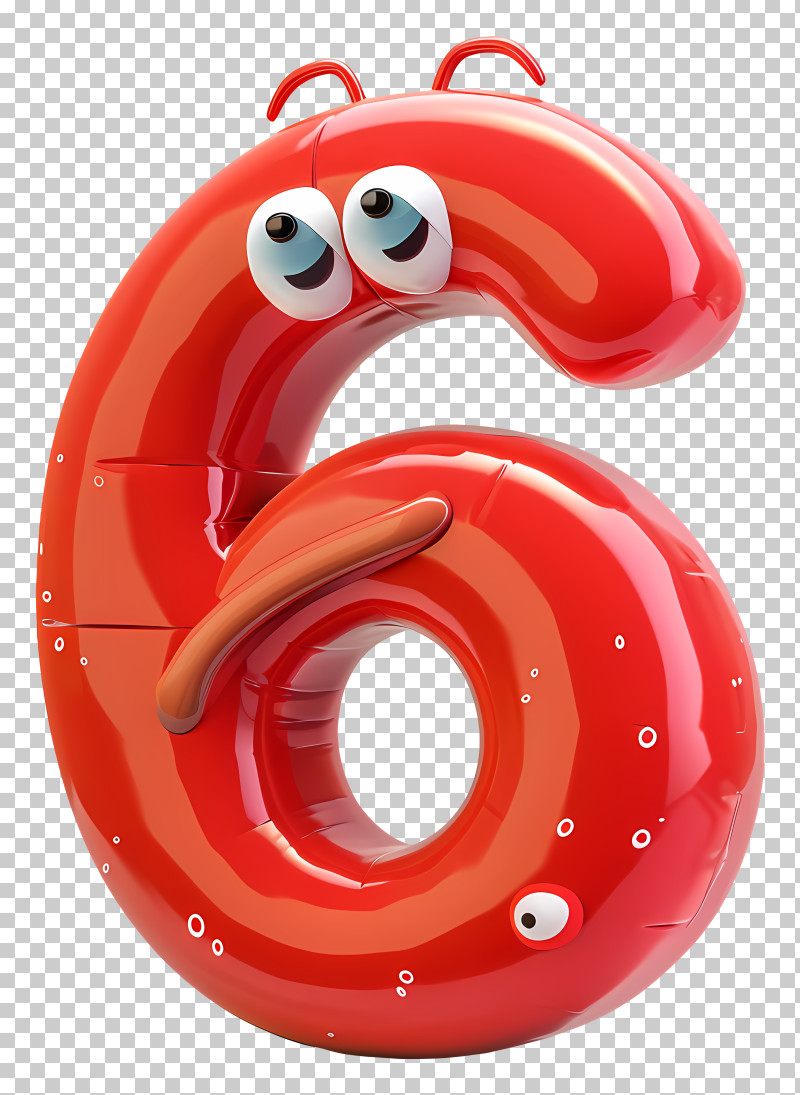 3d Cartoon Number - Playful Red Number 6 Character PNG, Clipart, 3d Cartoon Number, Animated ...