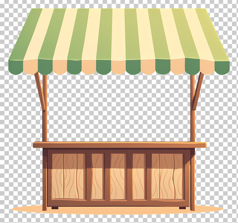Wooden Market Stall - Wooden Market Stall With Striped Canopy PNG ...