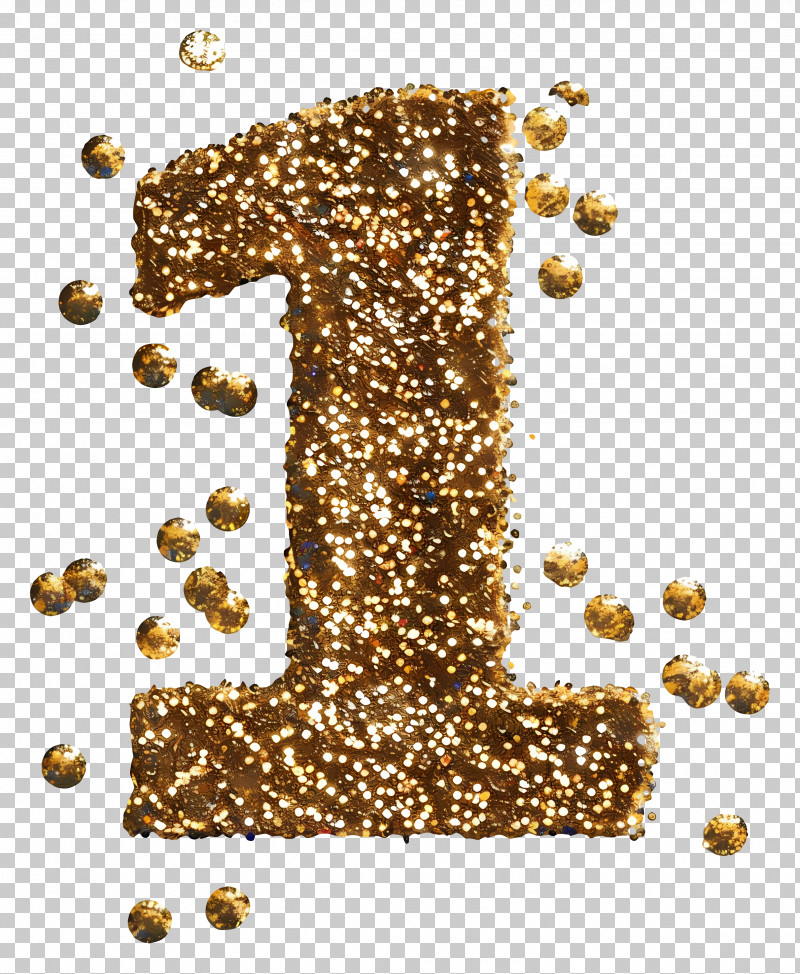 1 Glitter - Gold Glitter Number One With Confetti PNG, Clipart, 1 Glitter, Anniversary, Birthday ...