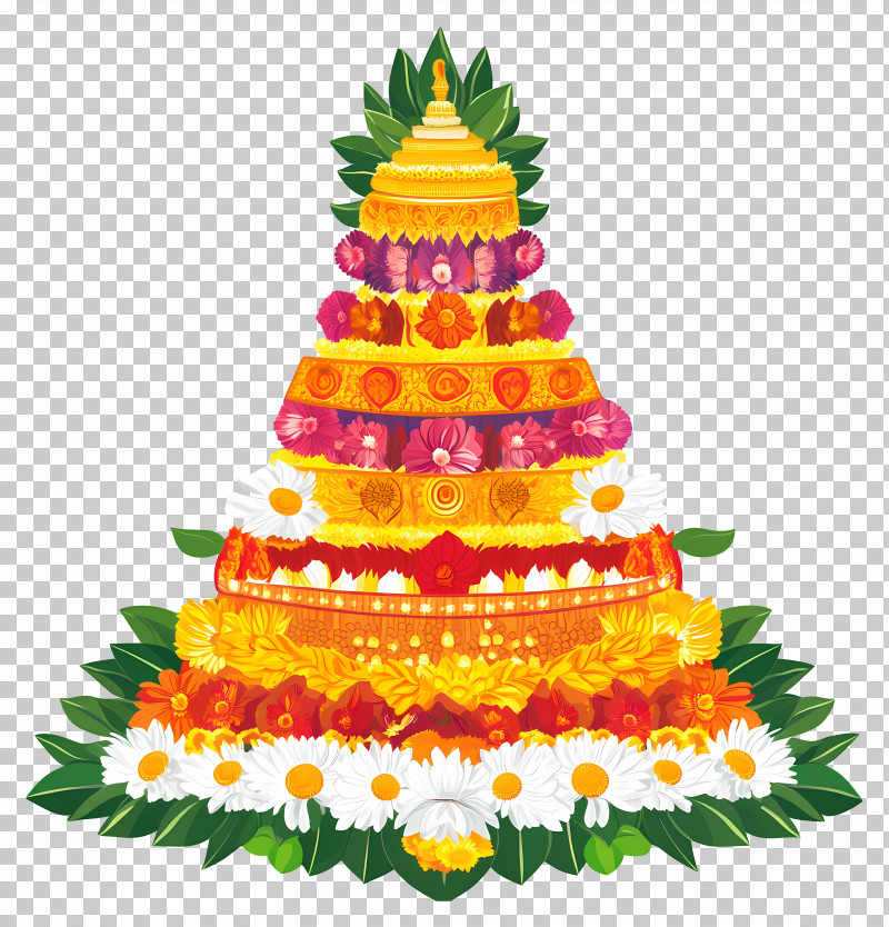 Bathukamma - Layered Flower Decoration For Bathukamma Festival PNG ...