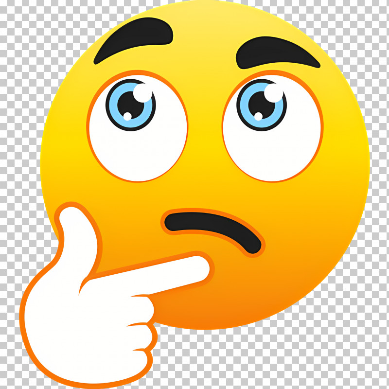 Thinking Emoji - Thinking Emoji With Blue Eyes And Gesture PNG, Clipart ...