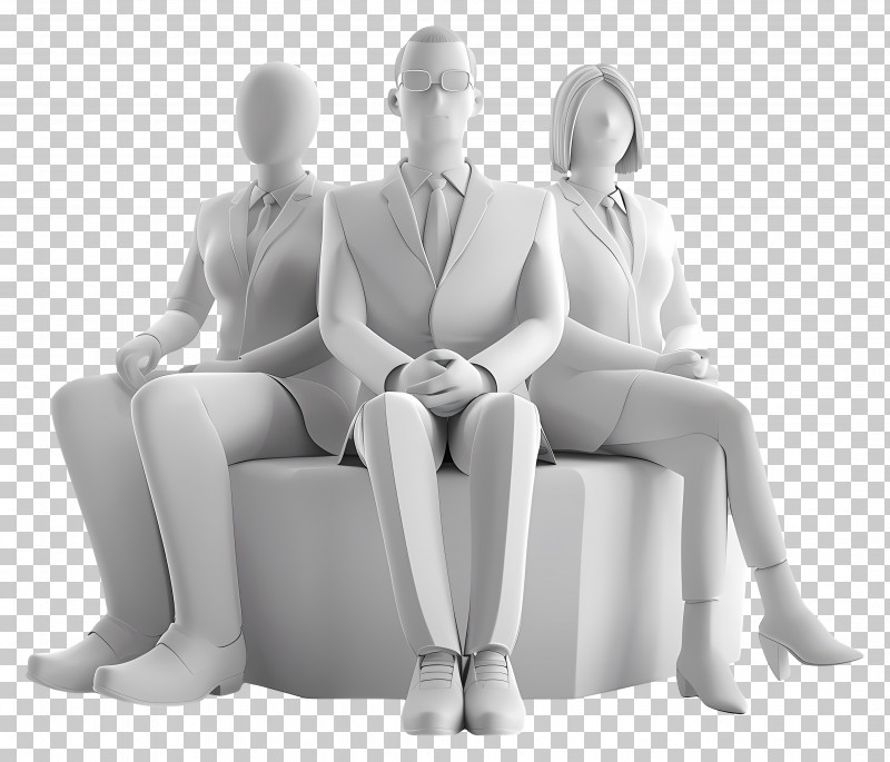 People Sitting - Monochrome Business Figures PNG, Clipart, Business ...