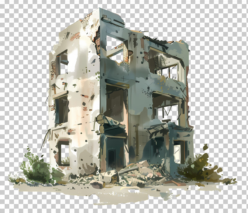 Ruins - Ruined Building With Broken Walls Illustration PNG, Clipart ...