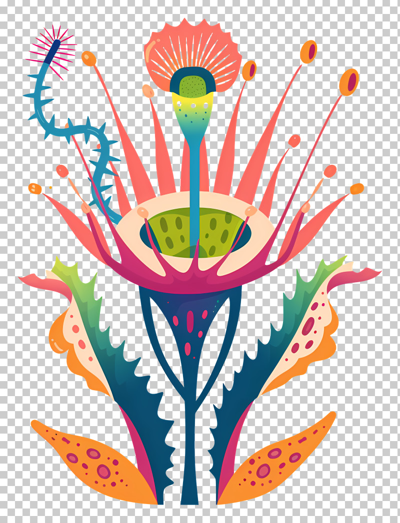 Carnivorous Plant - Colorful Abstract Flower Illustration PNG, Clipart ...