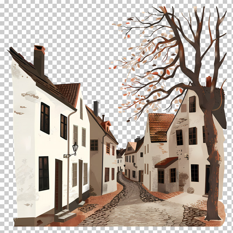 Village Street - Quiet Village Street In Autumn PNG, Clipart, Autumn ...