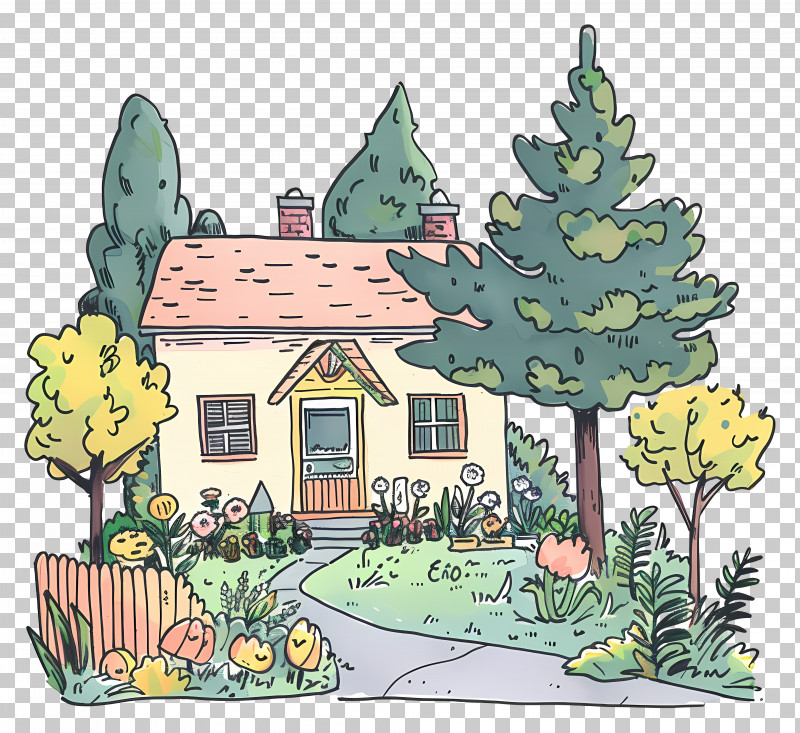 Front Yard - Cozy Countryside House With A Garden PNG, Clipart ...