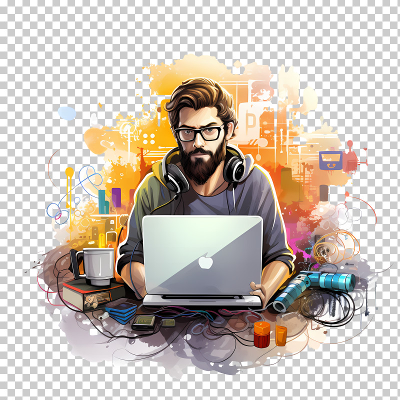 International Programmers Day - Young Man With Laptop And Creative Workspace PNG, Clipart ...
