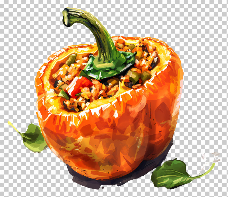 Stuffed Bell Pepper - Stuffed Bell Pepper With Rice PNG, Clipart, Bell ...