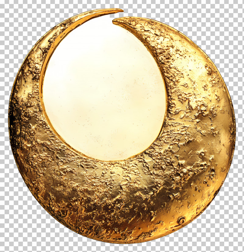 Gold Moon - Golden Crescent Moon Illustration PNG, Clipart, Crescent ...