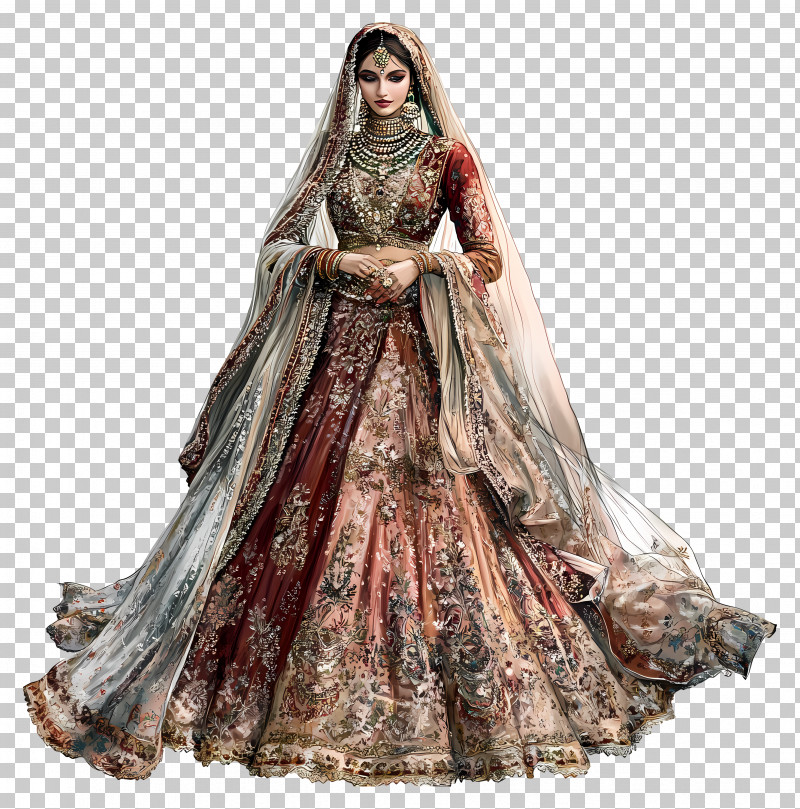 Bridal Lehenga - Indian Bride In Traditional Attire PNG, Clipart, Bridal Lehenga, Bride, Henna ...