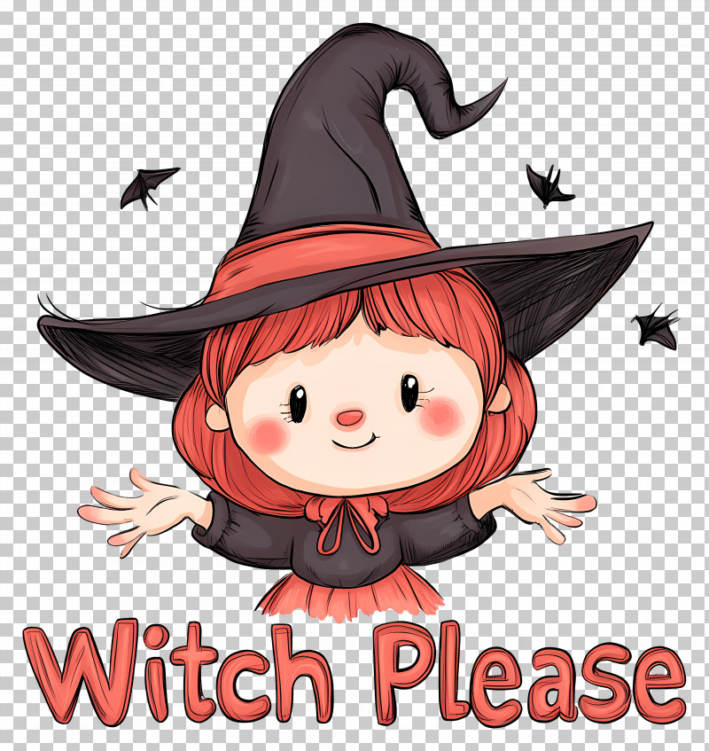 Witch Please - Cute Witch Cartoon Illustration For Halloween PNG ...