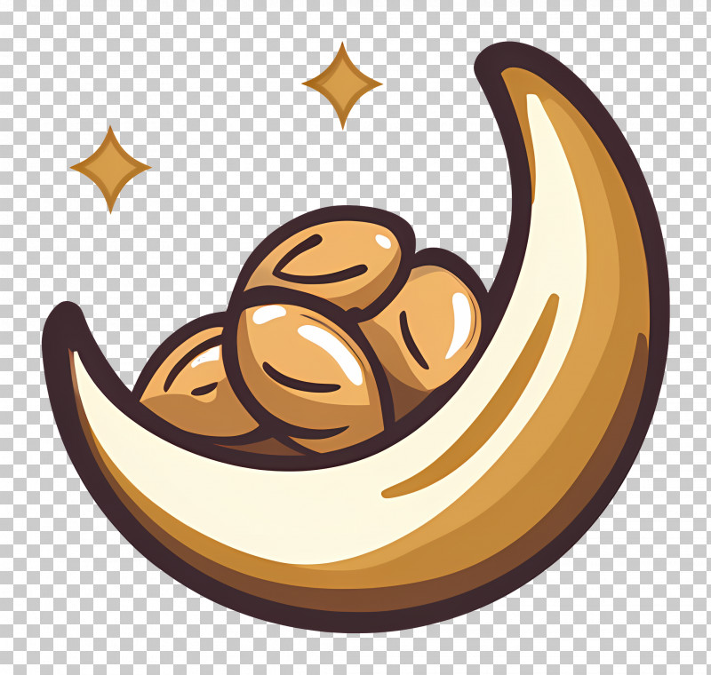 Ramadan Dates - Crescent Moon With Nuts And Stars PNG, Clipart ...