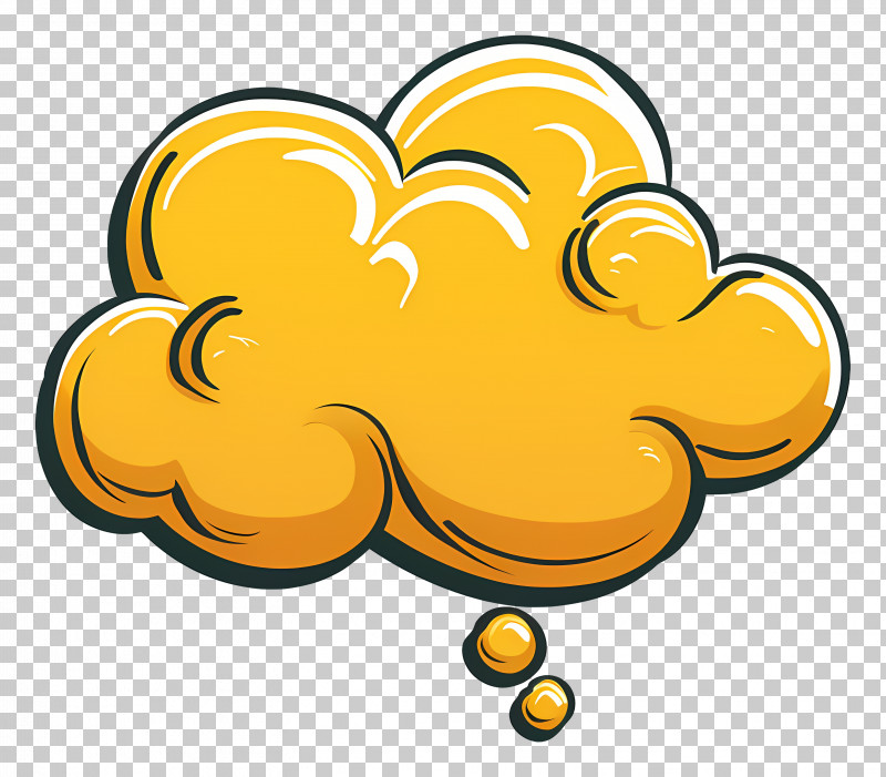 Cloud Thinking - Cartoon Yellow Thought Bubble PNG, Clipart, Cartoon ...