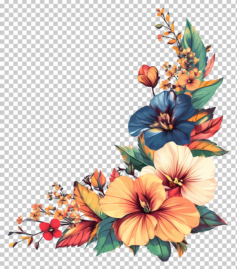 Flower Corner - Vibrant Colorful Floral Arrangement PNG, Clipart ...