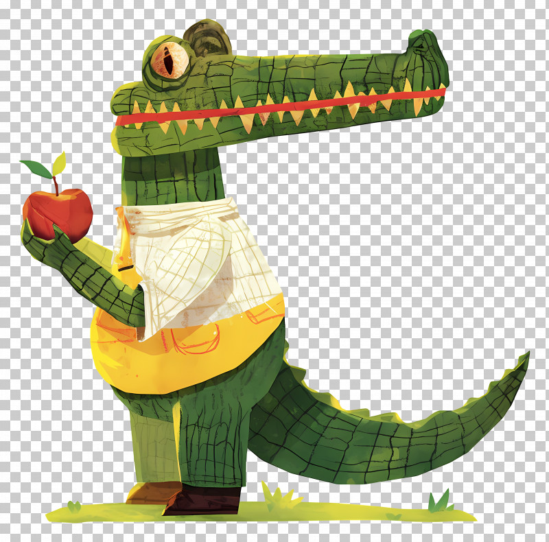 Cartoon Alligator - Cartoon Crocodile Holding An Apple PNG, Clipart ...