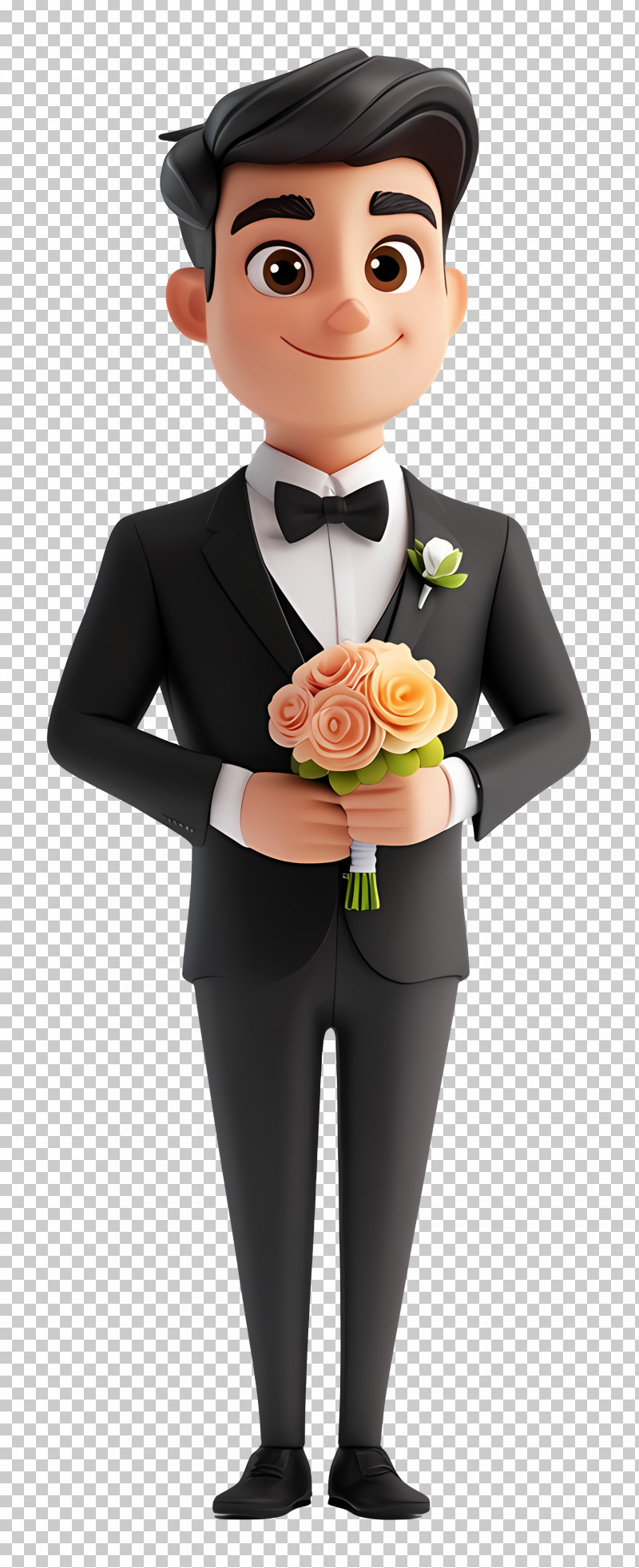 Cartoon Groom - Groom Holding Flowers Illustration PNG, Clipart, Bride ...