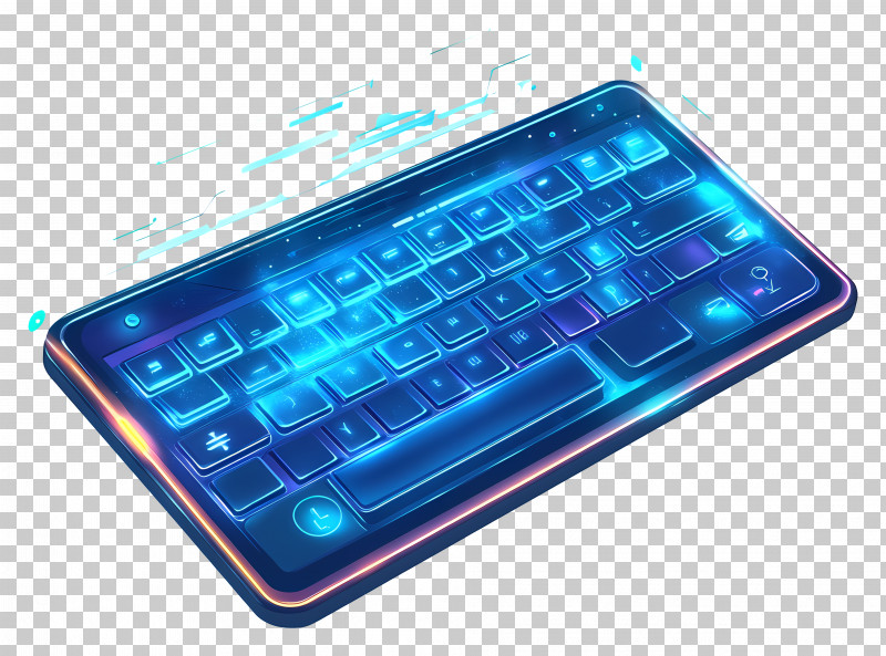 Futuristic Tech Keyboard - Futuristic Keyboard With Blue Glow PNG, Clipart, Computer, Digital ...