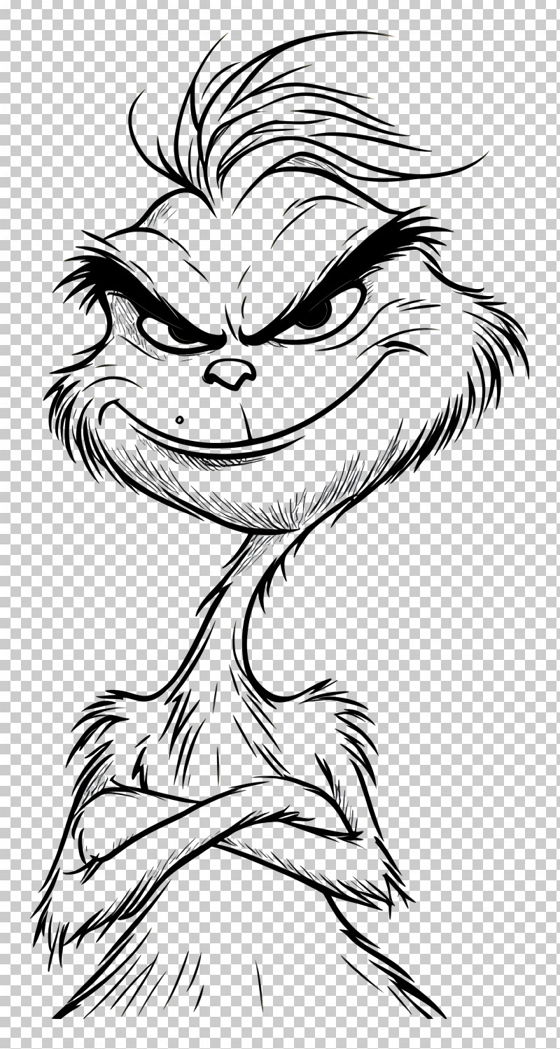 Grinch - Grinch With Crossed Arms Smiling PNG, Clipart, Black And White ...