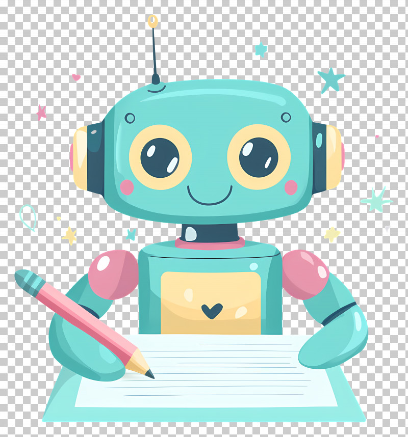 Cute Robot - Adorable Robot Writing Illustration PNG, Clipart, Adorable Ai, Ai Assisting ...