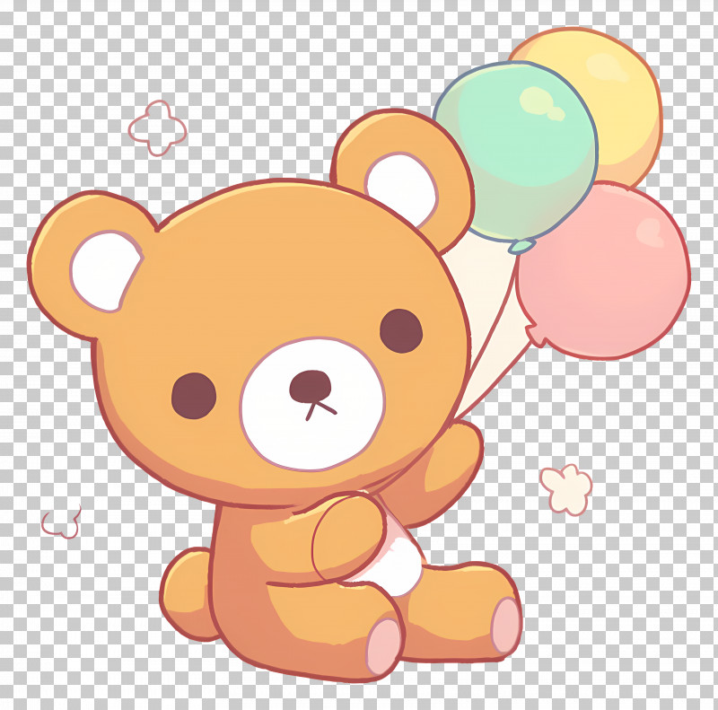 Rilakkuma - Cute Teddy Bear Holding Balloons PNG, Clipart, Adorable ...