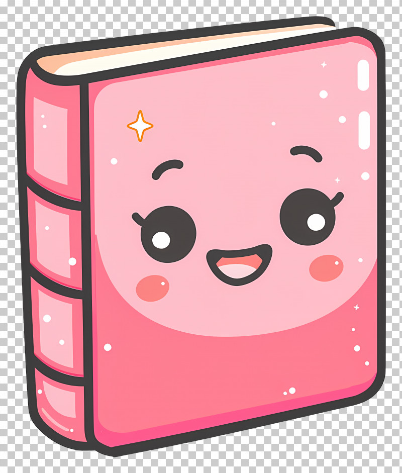 Cartoon Book - Cute Pink Book With Smiling Face PNG, Clipart, Cartoon ...