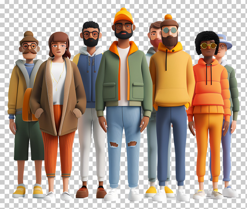 Crowd Of People - Stylized Figures In 3D Art PNG, Clipart, Characters ...