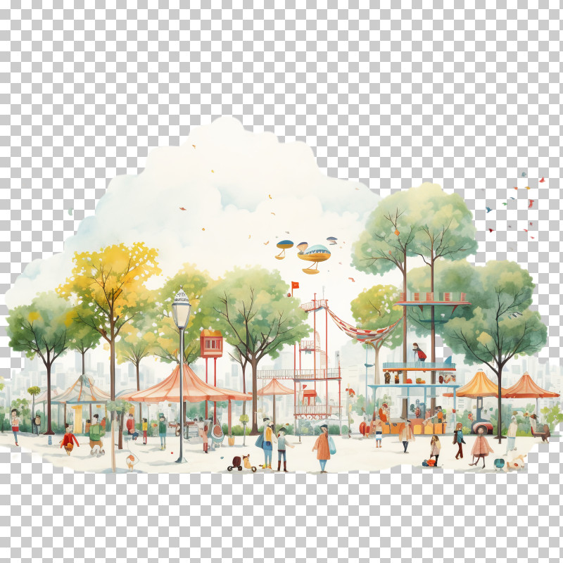 National Hop A Park Day - Family Fun At The Amusement Park PNG, Clipart ...