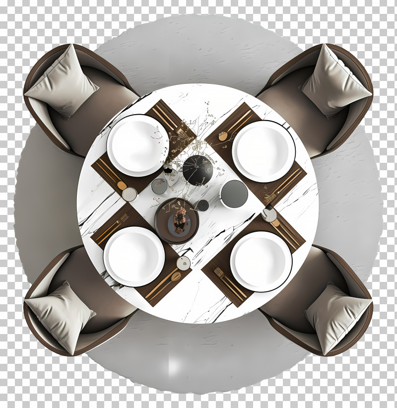 Modern Dining Table Top View - Round Marble Dining Table With Tableware ...