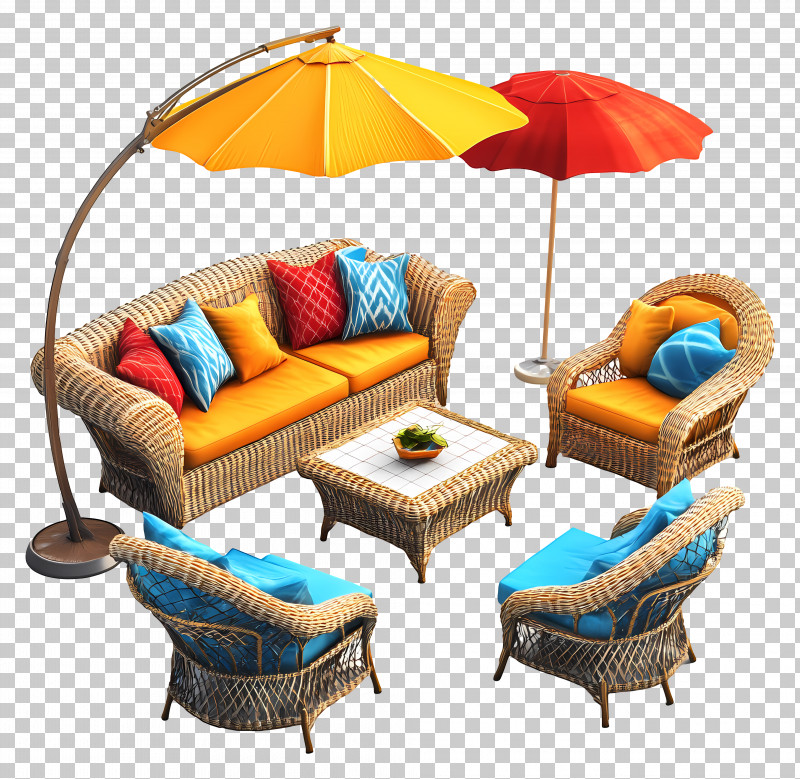 Patio Furniture - Wicker Furniture Set With Cushions PNG, Clipart ...