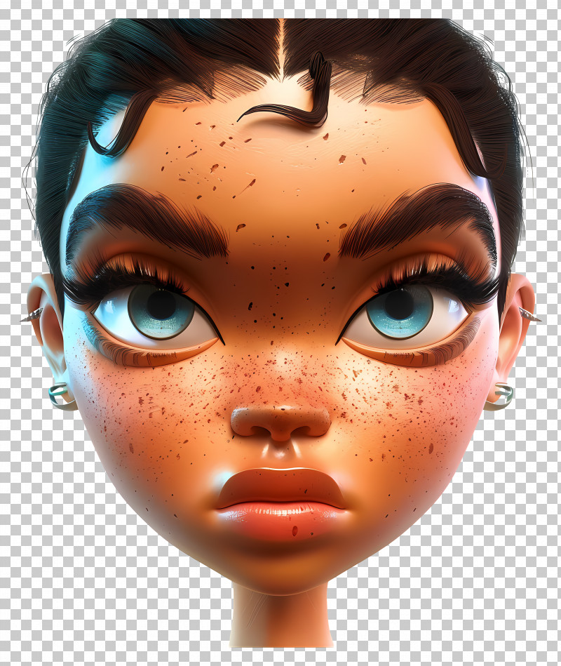 Rihanna - Freckled Animated Girl With Blue Eyes PNG, Clipart, 3d Art ...
