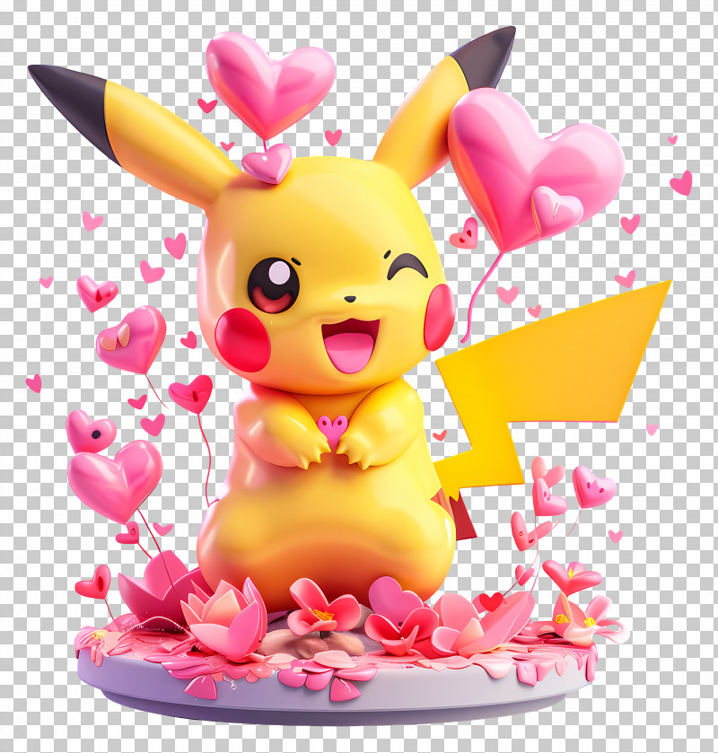 3d Pokemon - Pikachu Surrounded By Hearts PNG, Clipart, 3d Pokemon ...